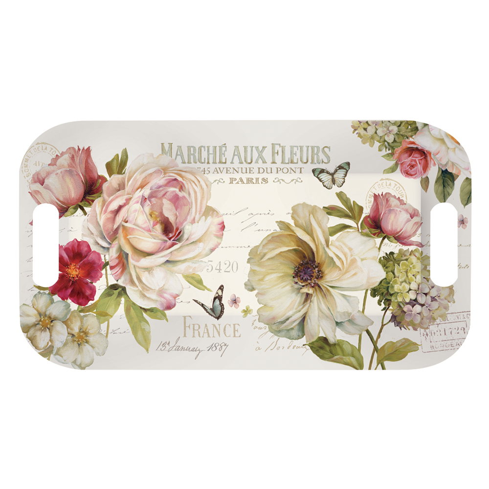 Tava servire 40 x 21 cm, design floral - Easy Life | KitchenShop