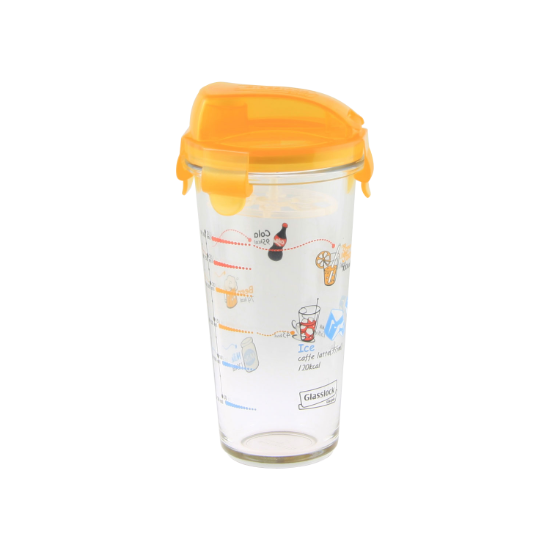 Shaker sticla, 450ml, Portocaliu - Glasslock | KitchenShop