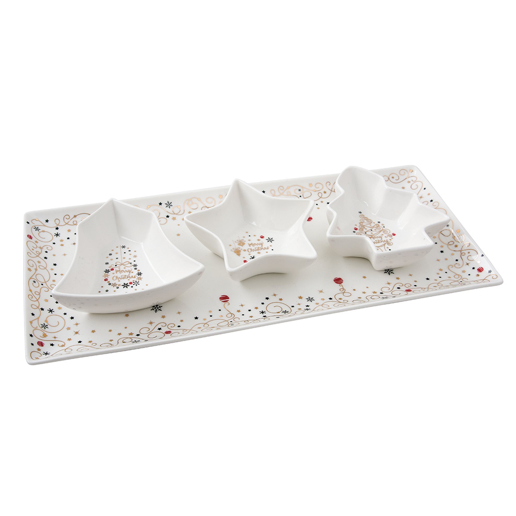 Set servire aperitive 4 piese "Merry Christmas" - Nuova R2S | KitchenShop