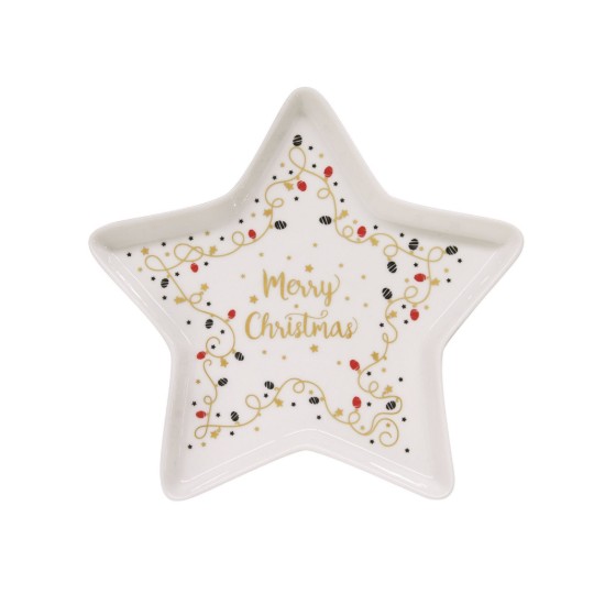 Platou stea 19,5 cm portelan "Merry Christmas" - Nuova R2S | KitchenShop